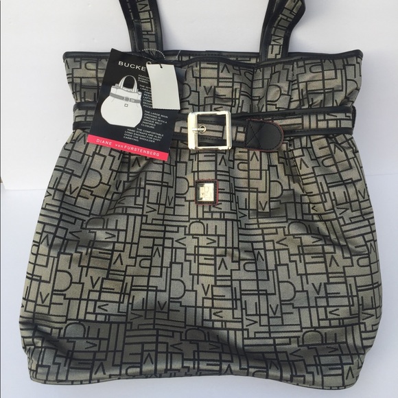 Diane Von Furstenberg | Bags | Nwt Dvf Patterned Black And Silver ...